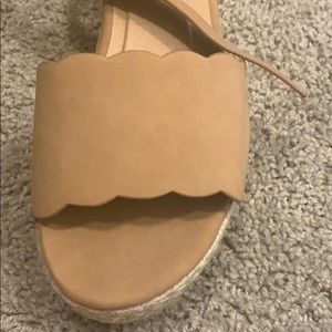 BAMBOO | Shoes | Bamboo Scallop Espadrille Tan Platform Sandals | Poshmark